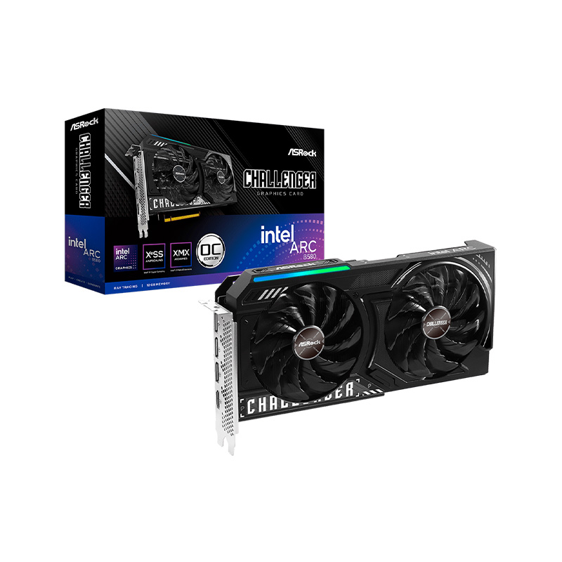 PLACA DE VIDEO ASROCK INTEL ARC B580 CHALLENGER 12GB GDDR6 OC
