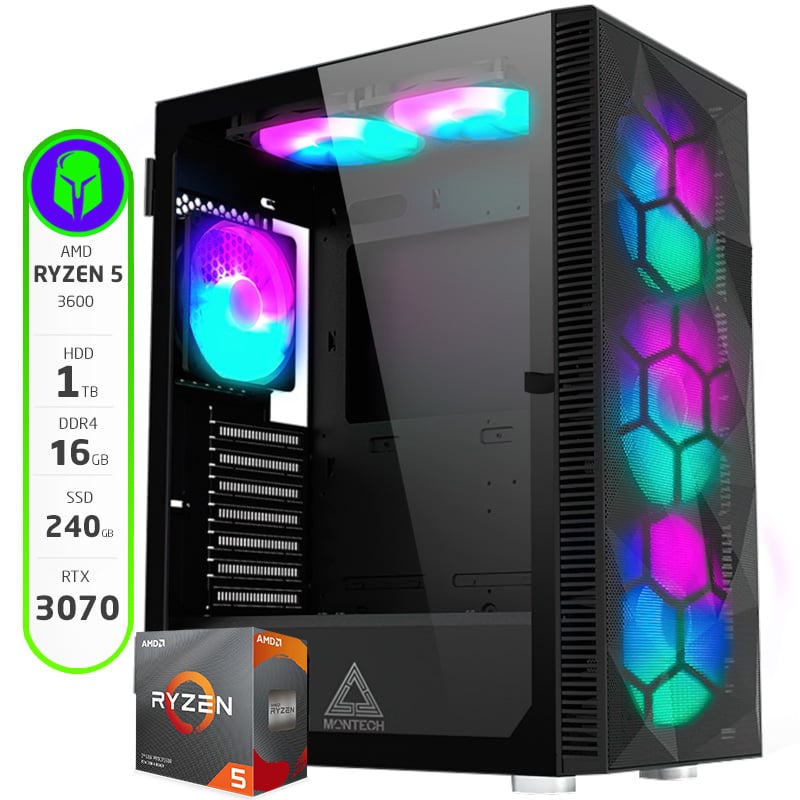 PC GAMER ARMADA AMD RYZEN 5 3600 - 16GB - 240GB SSD - 1TB HDD - RTX ...