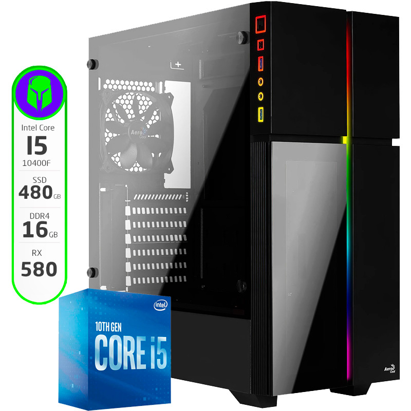 PC GAMER ARMADA COMPLETA INTEL I5 10400F 16GB 480GB SSD RX 580