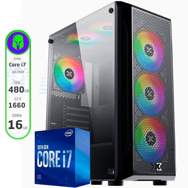 PC GAMER ARMADA INTEL I7 10700F 16GB SSD 480 GTX 1660