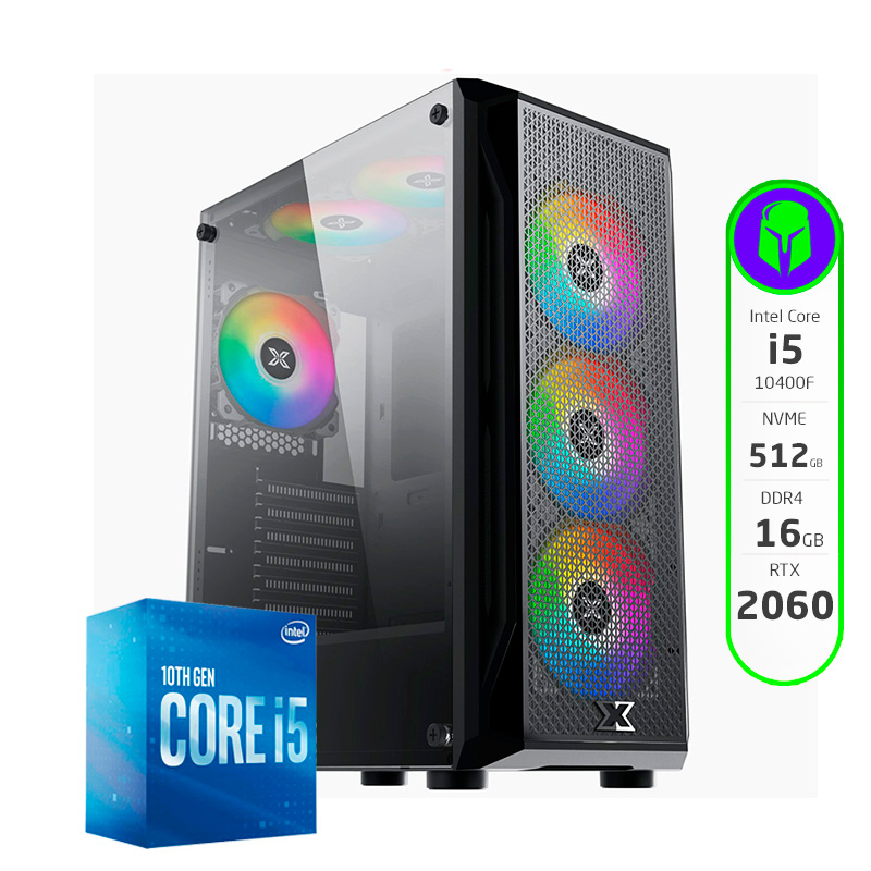 PC GAMER ARMADA INTEL I5-10400F + 16GB + NVME 512GB + RTX 2060 + WIFI