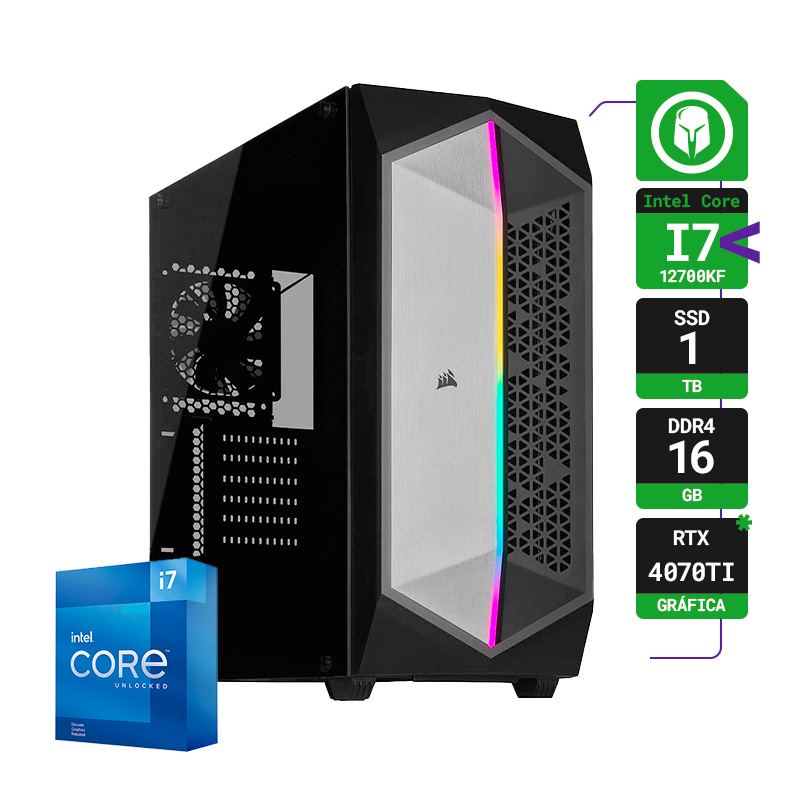 PC GAMER INTEL CORE I7 12700K 16GB 1T SSD RTX 4070TI