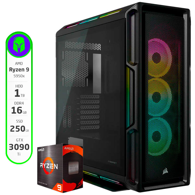 PC ARMADA COMPLETA AMD RYZEN 9 5950X 16GB 250GB SSD 1TB HDD RTX 3090 TI