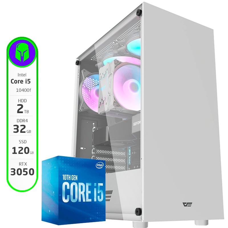 PC ARMADA COMPLETA INTEL I5-10400F 32GB 120GB SSD 2TB HDD RTX 3050
