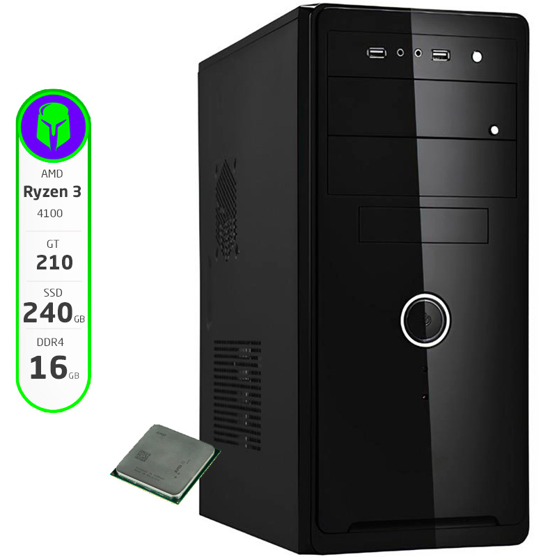 PC DE ESCRITORIO ARMADA COMPLETA RYZEN 3 4100 8GB 240GB SSD GT 210 WIFI