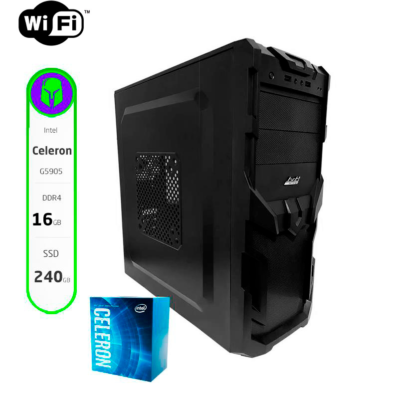 PC DE ESCRITORIO ARMADA COMPLETA INTEL CELERON G5905 16GB SSD 240GB WIFI