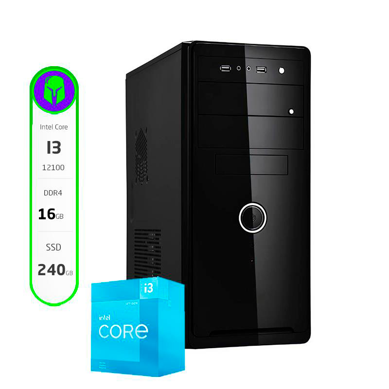 PC DE ESCRITORIO ARMADA COMPLETA INTEL I3 12100 16GB SSD 240GB