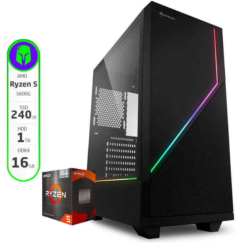 PC ARMADA COMPLETA AMD RYZEN 5 5600G 16GB 240GB SSD 2TB HDD WIFI
