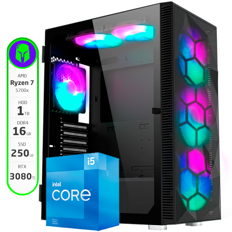 PC GAMER ARMADA COMPLETA RYZEN 7 5700X 16GB NVME 250GB HDD 1TB RTX 3080TI