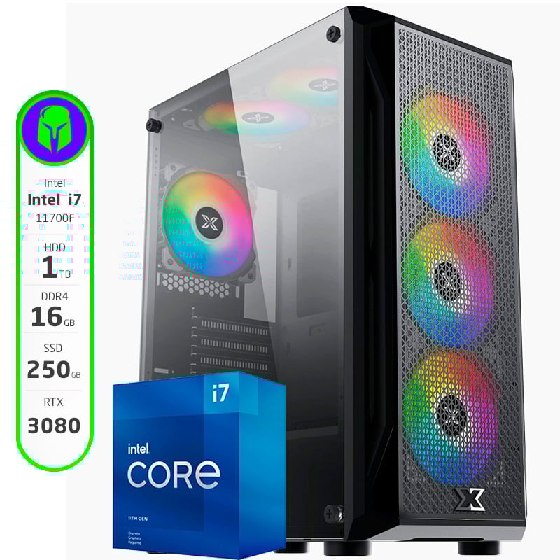 PC GAMER ARMADA COMPLETA INTEL I7-11700F 16GB M.2 250GB HDD 1TB RTX 3080
