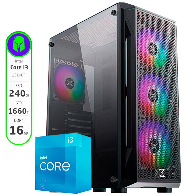 PC GAMER ARMADA COMPLETA INTEL I3 12100F 16GB 240GB NVME GTX 1660TI