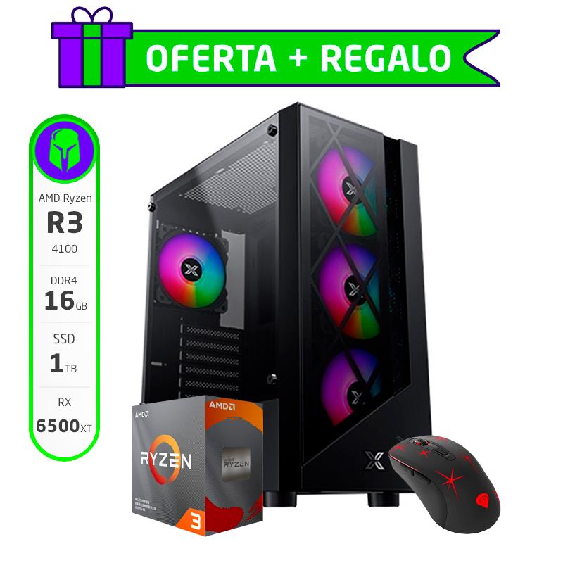 PC ARMADA COMPLETA AMD RYZEN 3 4100 16GB SSD 1TB RX 6500 + MOUSE DE REGALO